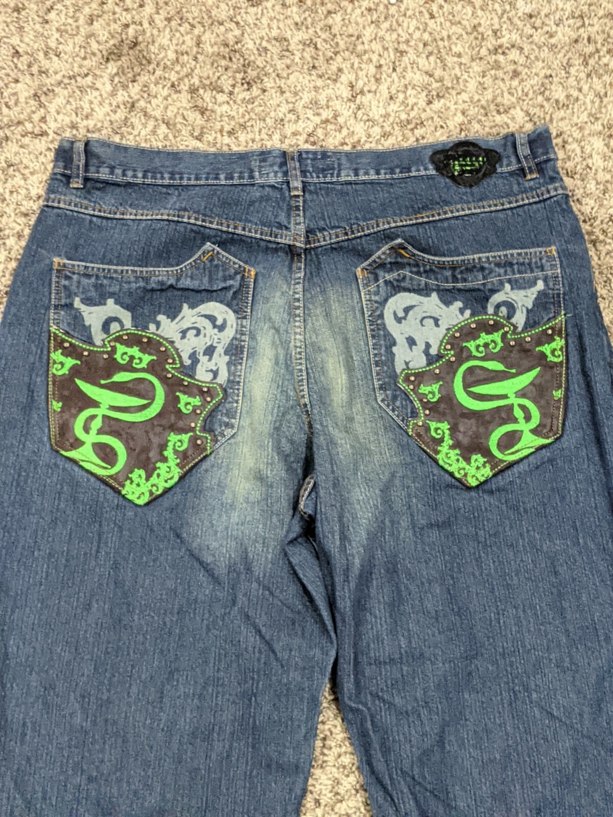 Mecca Jeans Baggy Hip Hop Iconic 1990s With Large Art… - Gem