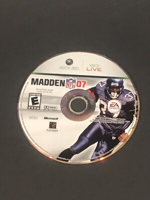 Madden NFL 07 (Xbox 360, 2006) - DISC ONLY Microsoft Original Disc ...