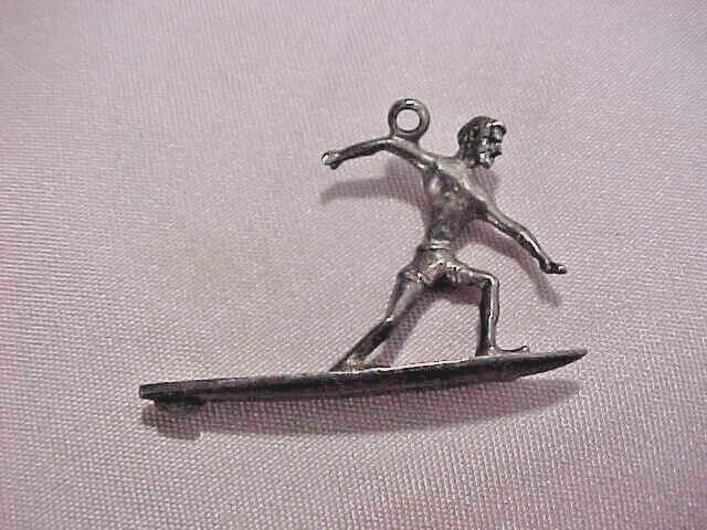 Surfer Surfboard Charm Sterling - Gem