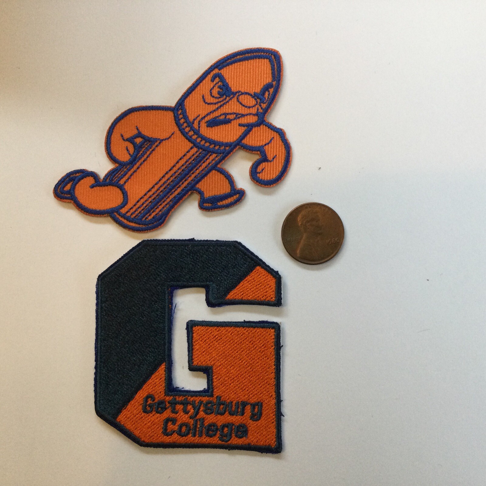 2 Gettysburg College Bullets VINTAGE EMBROIDERED IRON ON PATCHES 2.5 ...
