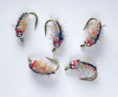 Sow Bug Scud Nymphs Tungsten Silver and Rainbow Fly Fishing Flies Trout ...