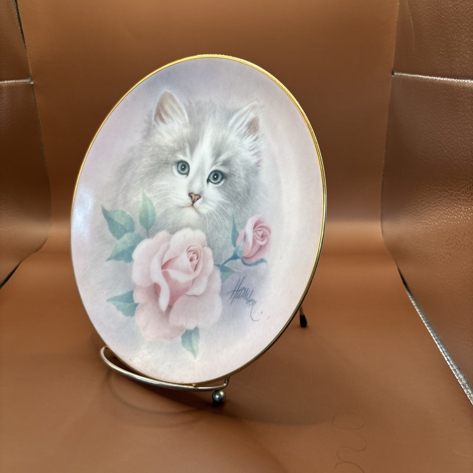 Bob Harrison Cat Collectors Plate Blushing Beauties Petals And Purrs ...