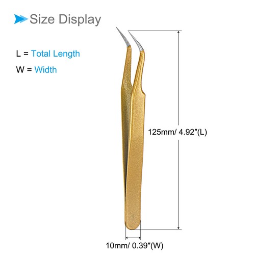 Curved Tip Tweezer Professional Tweezers for Eyebrow Lab Gold Brown | eBay