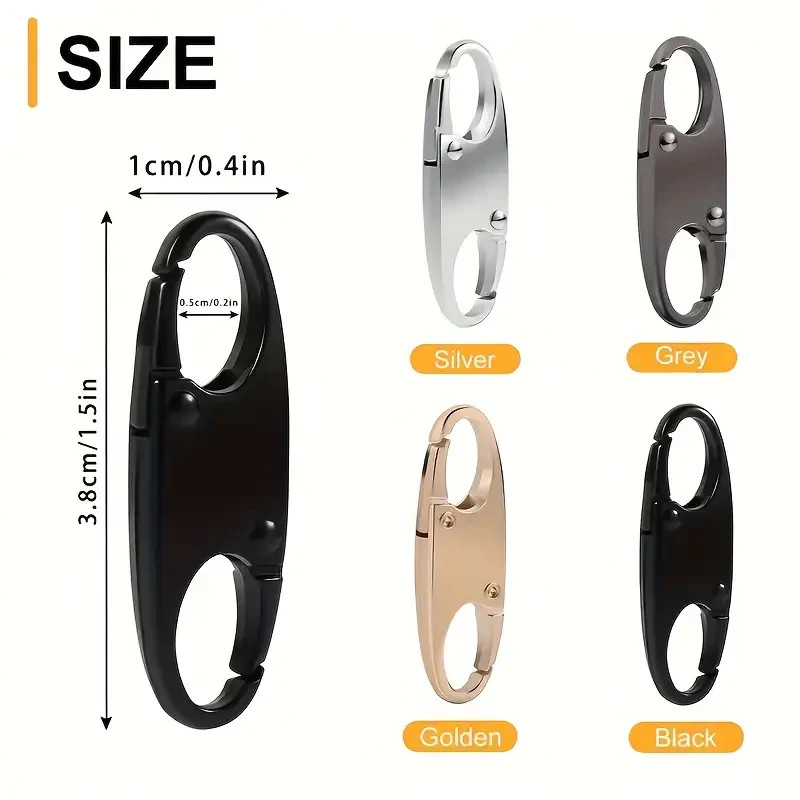 Metal Zipper Pull Clips – 8x Mini Carabiner Hooks for Bags, Keys ...