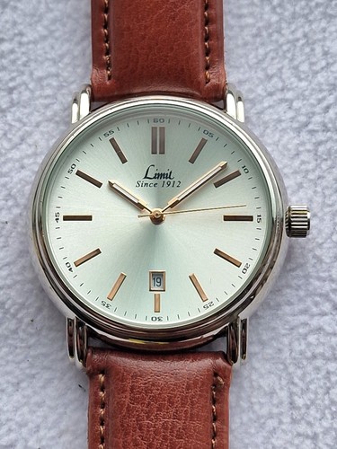 Limit Mens Quartz Wristwatch - Stainless Steel Leather Strap Silver ...