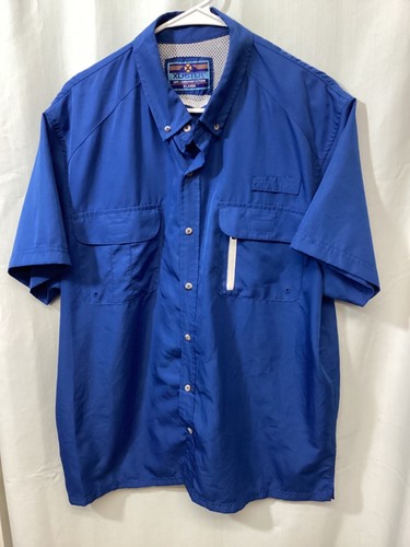 XCaster by Tallwoods Blue XL Short Sleeve Polyester Activewear Fishing ...