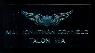 US Army Pilot Major Callsign Talon 35A Leather Wing Nametag Patch KP-12 ...