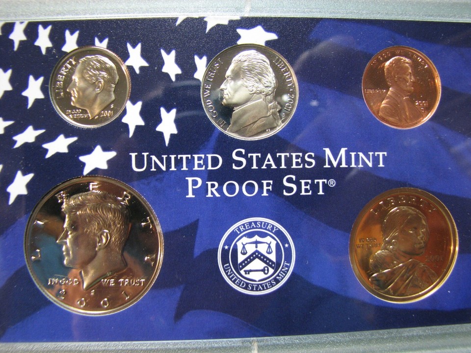 2001 U.S. Proof Set 10 Coins In ORIGINAL US Mint Box W/ C.O.A. | eBay