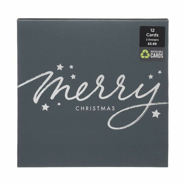 Variety Pack of 12 WHSmith Christmas New Year Cards with envelope boxed ...
