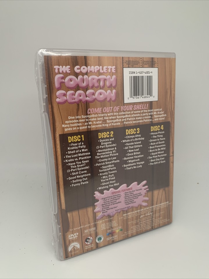 Spongebob Squarepants: The Complete Fourth Season (DVD, 2005)-NEW ...