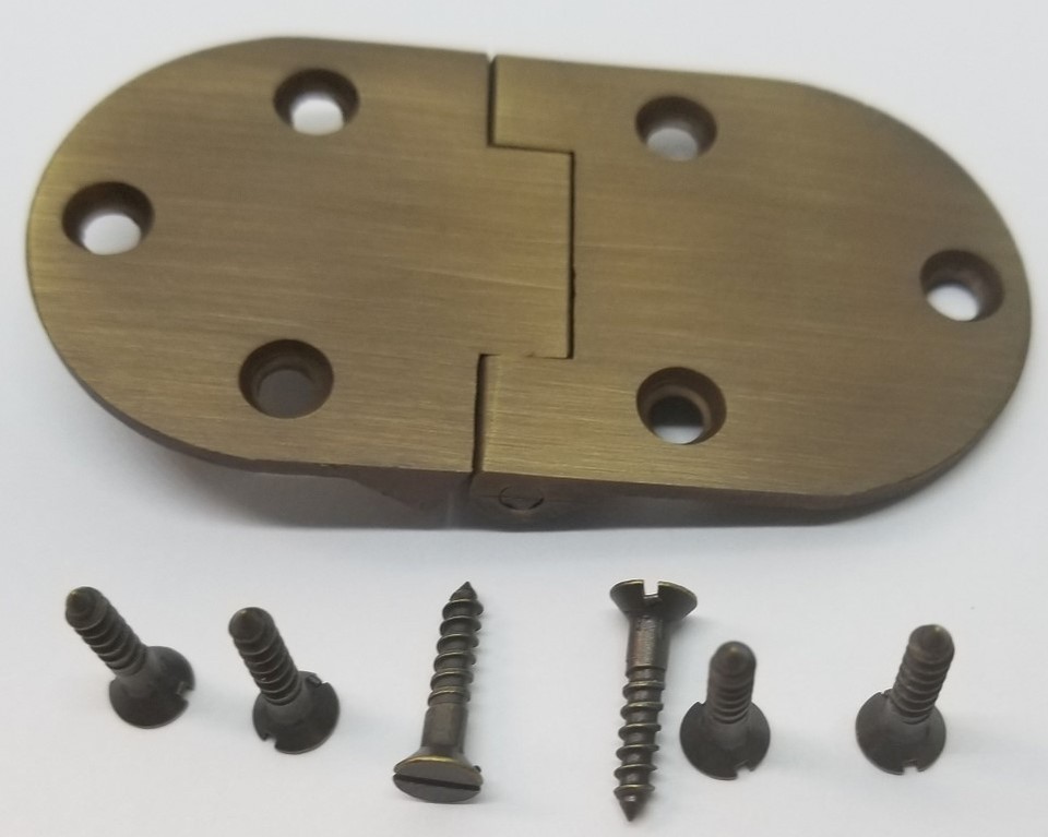 Antique Brass English Butler Tray Leaf Hinge Round Ends oval 90 ...