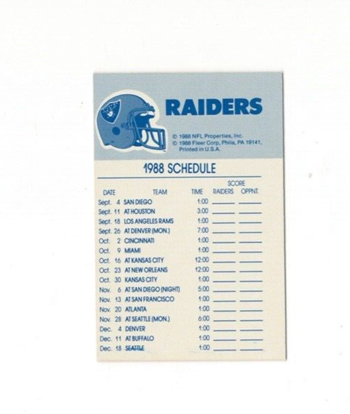 1988 Fleer NFL Team Action Helmet/ Schedule Stickers ~ Los Angeles ...