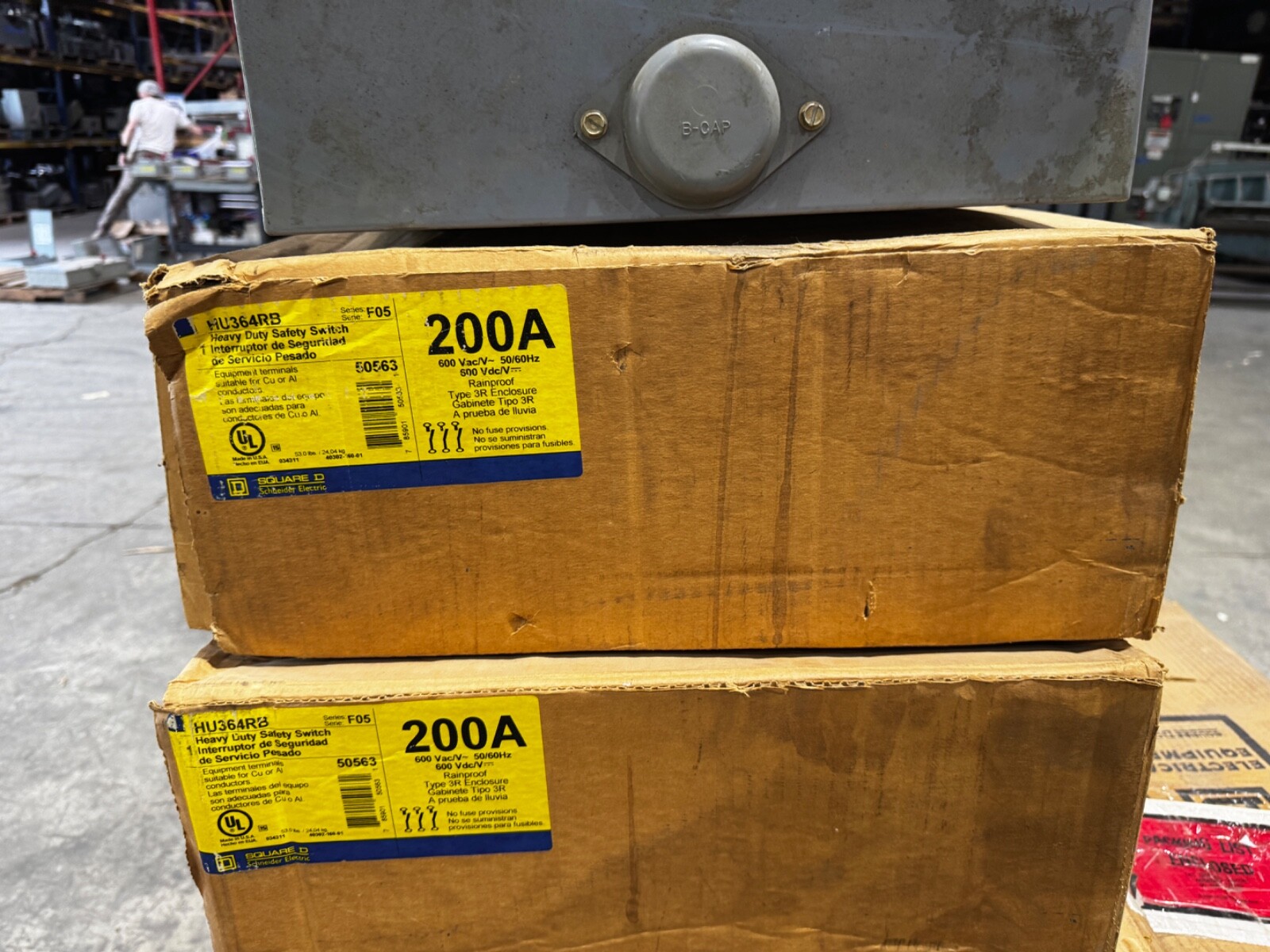 SQUARE D hu364rb 200 Amp 600v 3 PhASE Non-Fusible Safety Switch ...