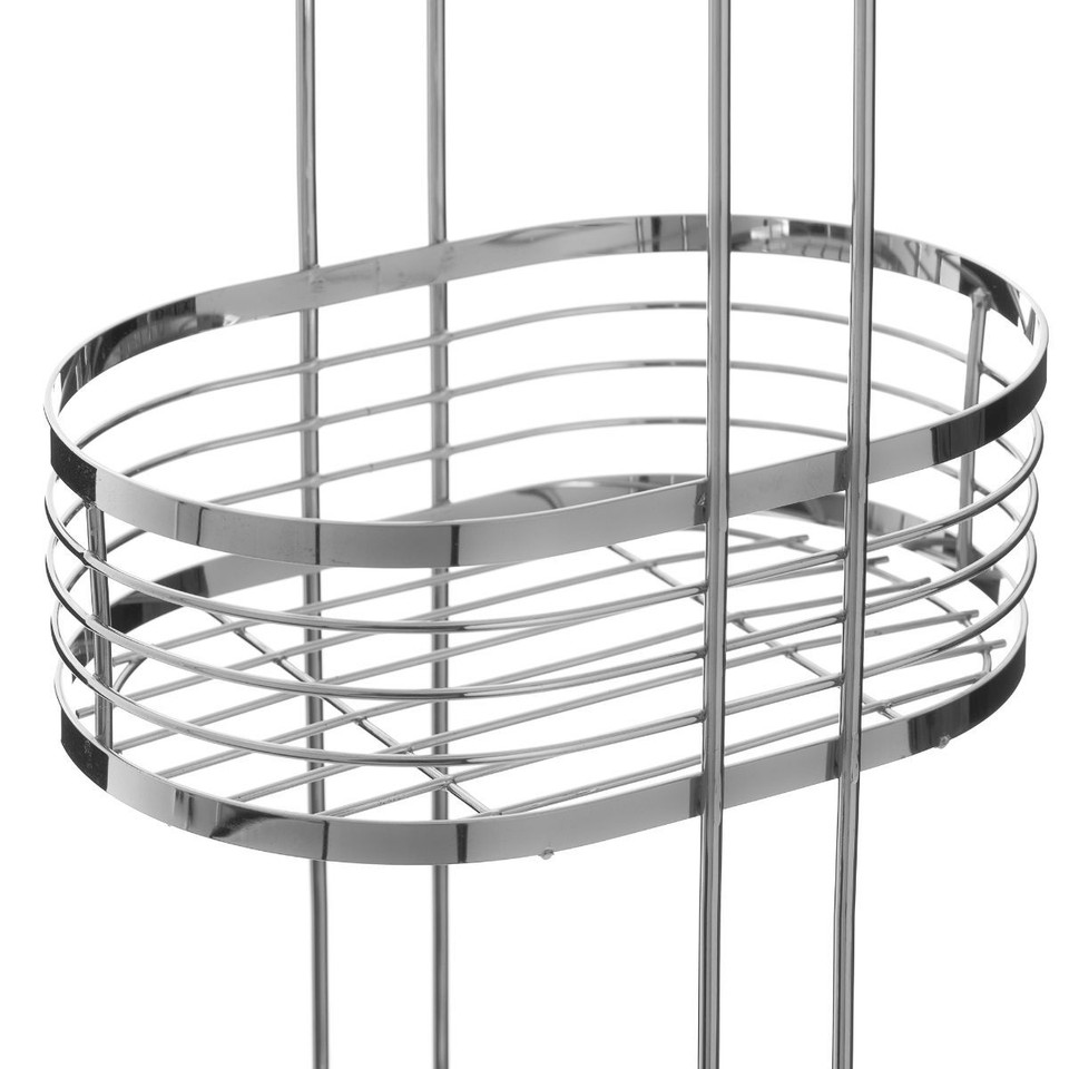 Free Standing 3 Tier Chrome Shower Caddy Bathroom Storage Rack Shelf ...