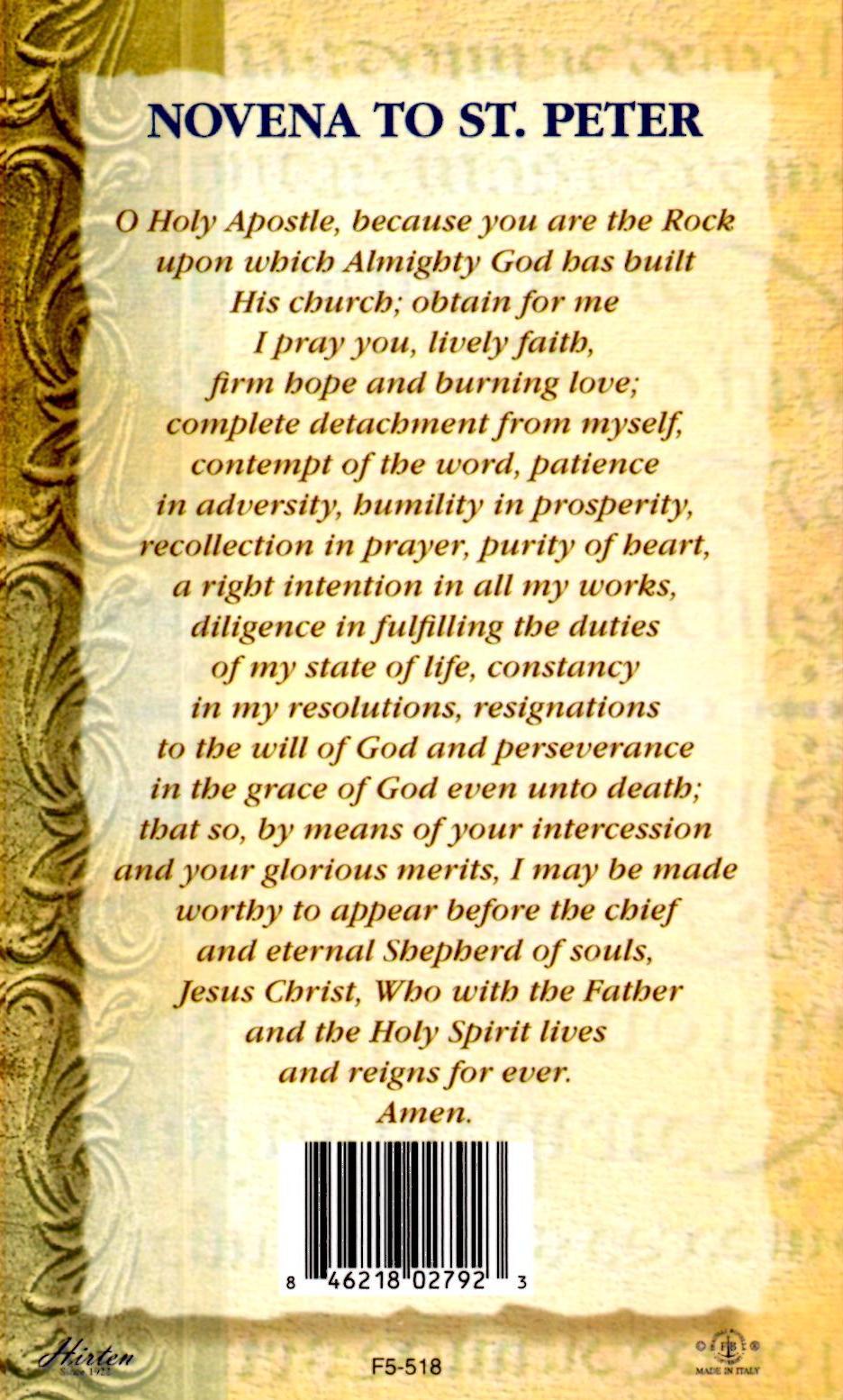 Saint St. Peter - Biography, prayer, Feast Day, etc... Folder Card | eBay