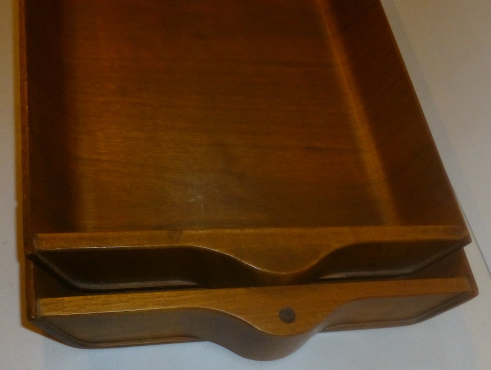 Knoll Assoc.Molded Walnut Paper Trays 2 Tier Letter Trays Desk ...