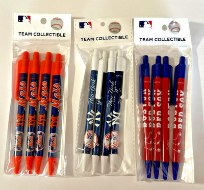 MLB Click Pens 4Pack Black Ink Choose Your Team | eBay
