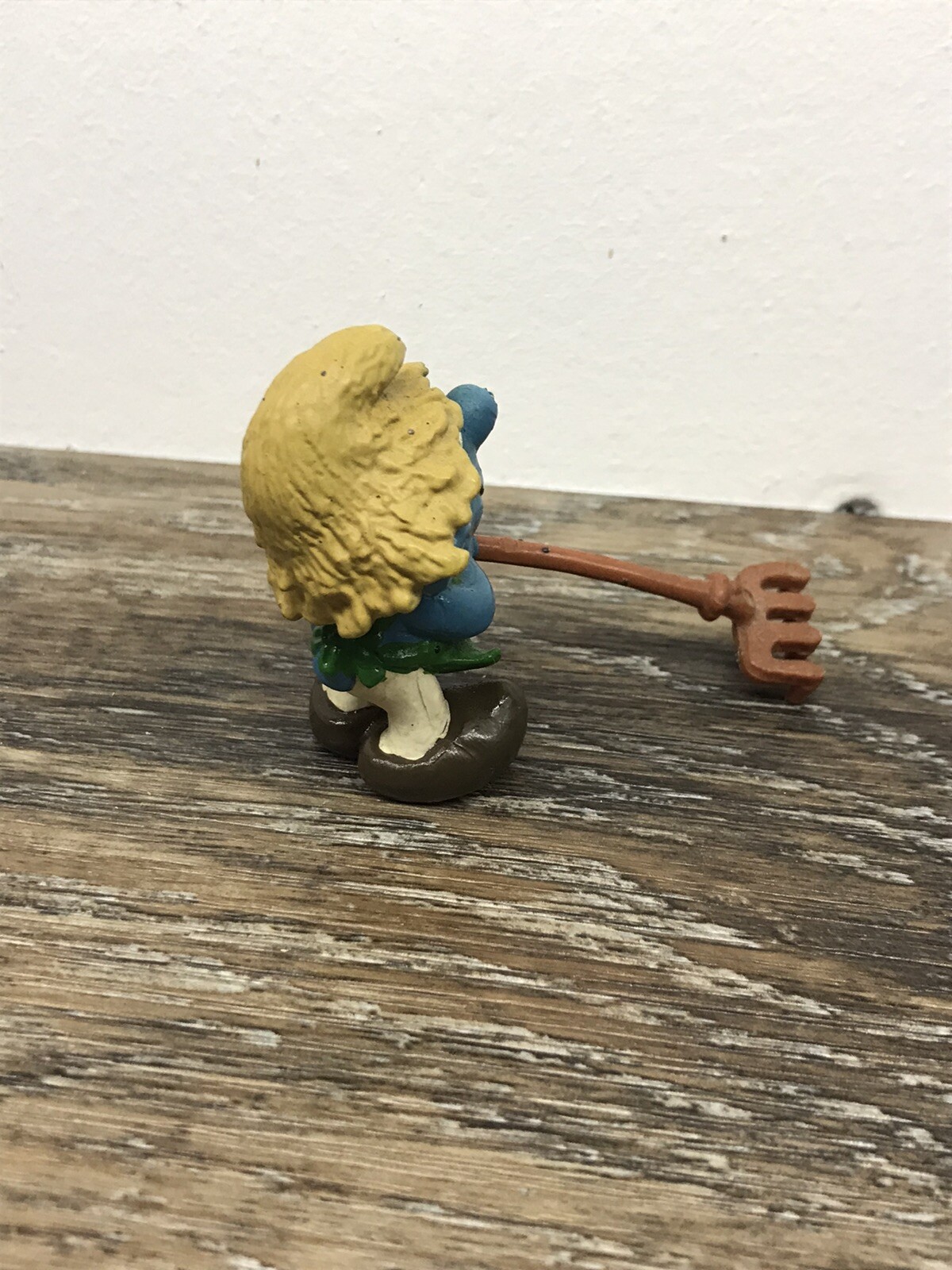 Smurfs Haymaker Farmer Smurf 20138 Rake Straw Hat Farm Vtg Figure PVC ...