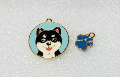 Puppy dog dangle charm and paw print. | eBay