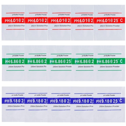 15 Pack of pH Meter Buffer Solution Powder for Precise and Easy PH ...