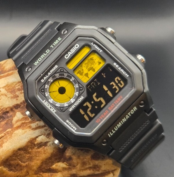 CASIO AE-1200WHD. Royale World Time. Negative Display. SELECT YOUR ...