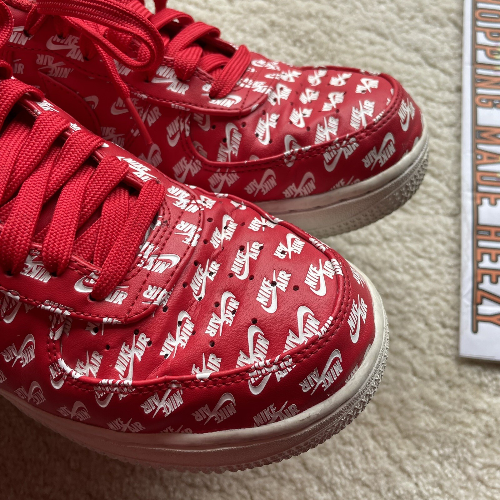 [US 8] NIKE AIR FORCE 1 AF1 Low University Red All Ov… - Gem