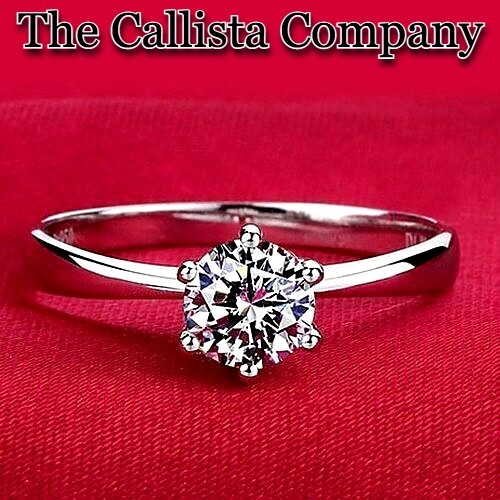 CALLISTA CO. LAB-CREATED D0.84CT RD CUT 5A+ CZ 18K WHITE GOLD RG SZ 5-8 | eBay