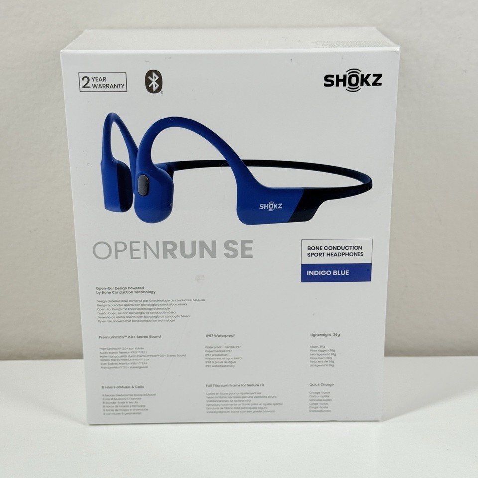 Shokz Open Run SE Bone Conduction Open-Ear Sport Headphones - Indigo ...