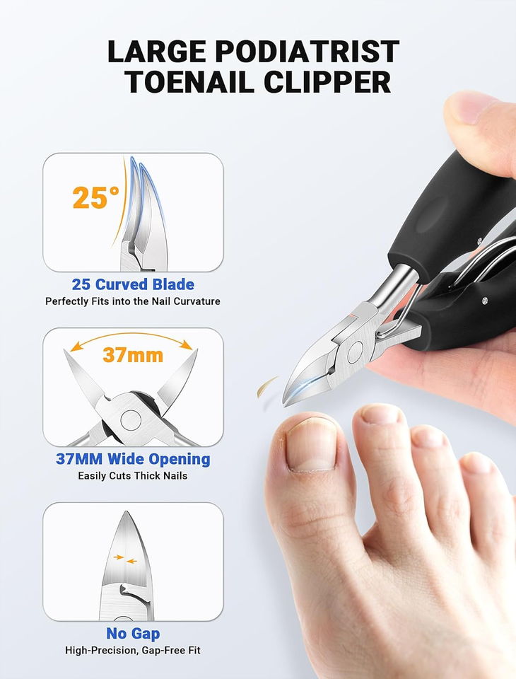 Toenail Clippers for Seniors Thick Toenails, Sharp Ingrown Toenail ...