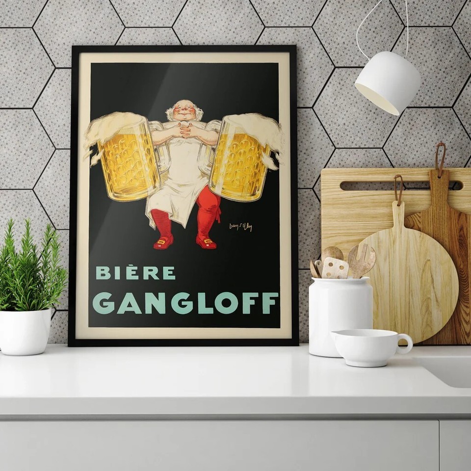 Biere Gangloff, Vintage Advertising, Wall Art Print Poster 14" x 11 ...