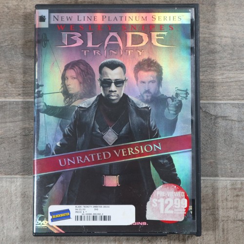 Blade: Trinity DVD 2005 2-Disc Set Unrated Wesley Snipes Blockbuster ...