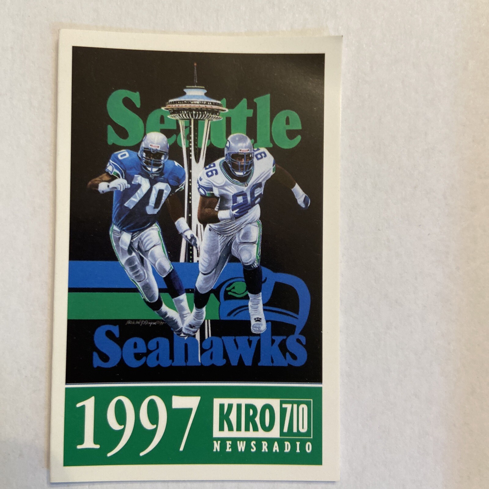 1997 Seattle Seahawks pocket schedule KIRO 710 eagle hardware | eBay