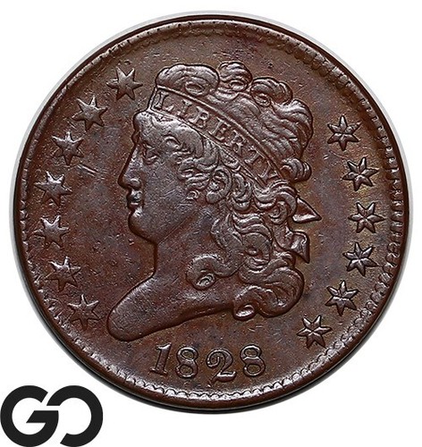 1828 Half Cent, Classic Head, 13-Stars, Scarce Early Copper | eBay