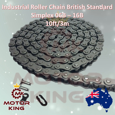 Simplex Industrial Roller Chain 06B-1 08B-1 10B-1 12B-1 16B-1 10ft 3m ...