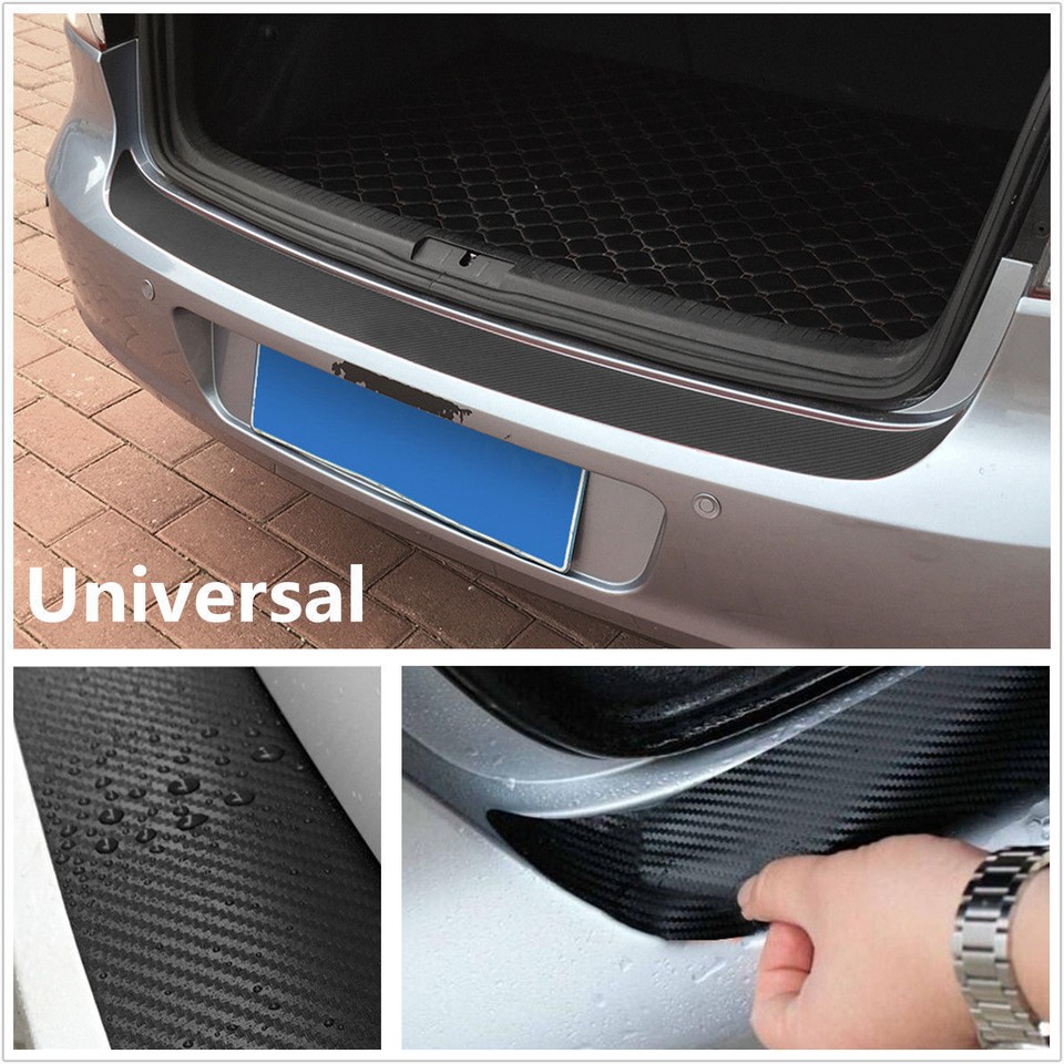 🔥 1PC Accessories Carbon Fiber Car Rear Guard Bumper 4D Sticker Panel ...