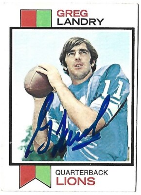1973 TOPPS GREG LANDRY DETROIT LIONS ON CARD AUTO SIGNED CARD #12 | eBay