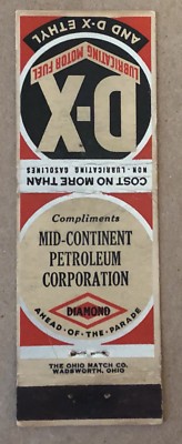 1950’s Mid-Continent Petroleum Corp Diamond DX Motor Oil Matchcover | eBay