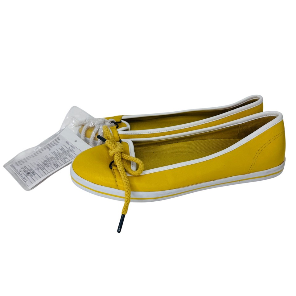 RARE Sample Cole Haan Mary Jane Flats Womens 6W Yellow Upper Leather ...