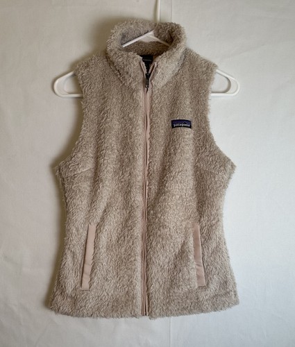 EUC Patagonia Vest Womens XS Beige Los Gatos Deep Pile Fuzzy Full Zip ...