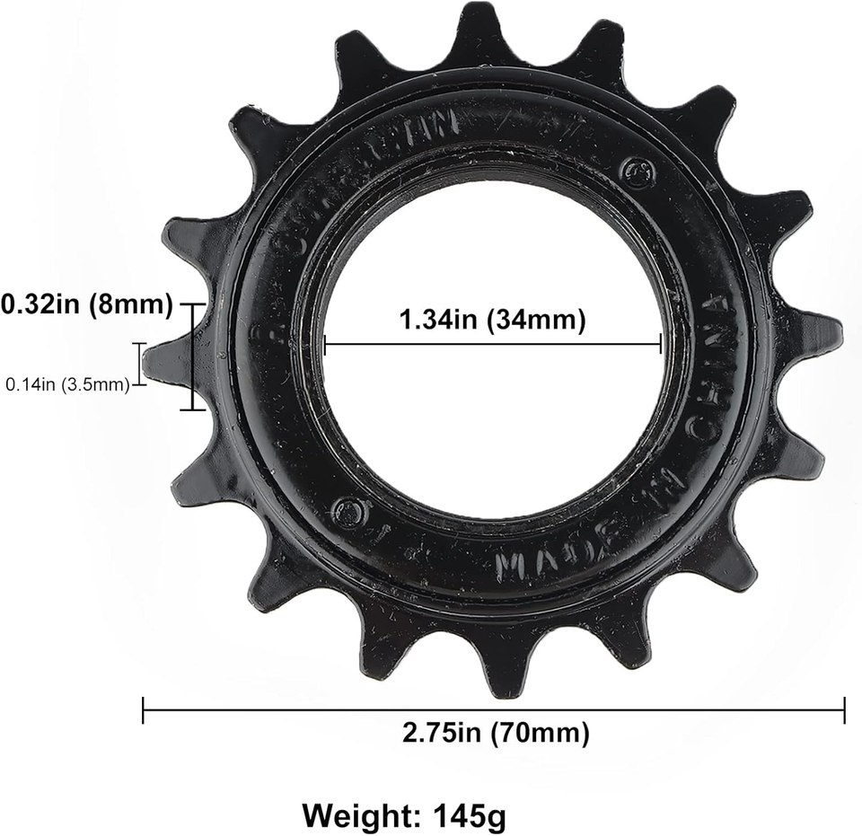Single Speed Bike Freewheel 16/18/20/22/24T 1/2"x1/8" Threaded Gear Cog ...