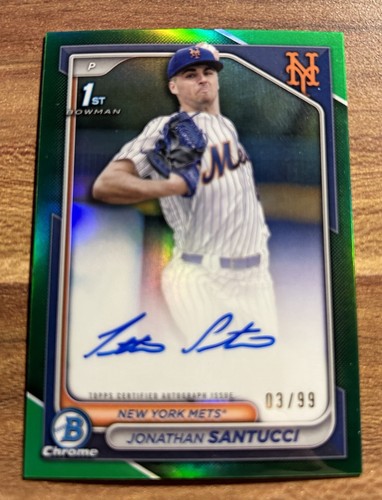 2024 Bowman Chrome Green Refractor Jonathan Santucci /99 1st Bowman ...
