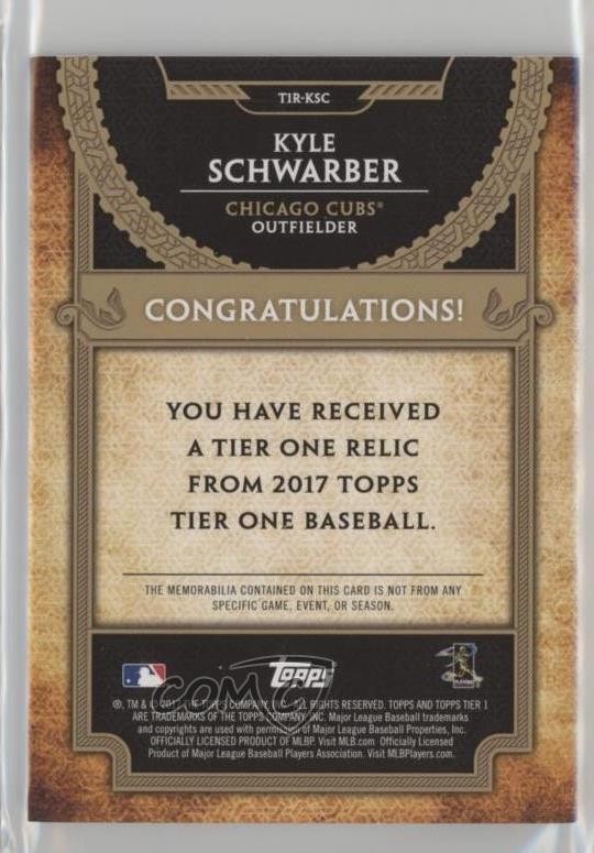 2017 Topps Tier One Tier One Relics /331 Kyle Schwarber #T1R-KSC | eBay