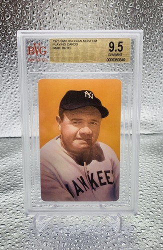 1973 Smithsonian Museum Playing Cards Babe Ruth Five of Hearts BGS 9.5 ...