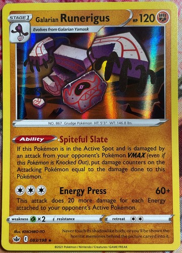 Galarian Runerigus Holo Rare - 083/198 - Chilling Reign Pokemon 2021 | eBay