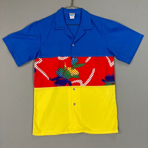 Vintage 80s 90s Colorblock Womens S Top Shirt Colorblock Geometric Boys ...