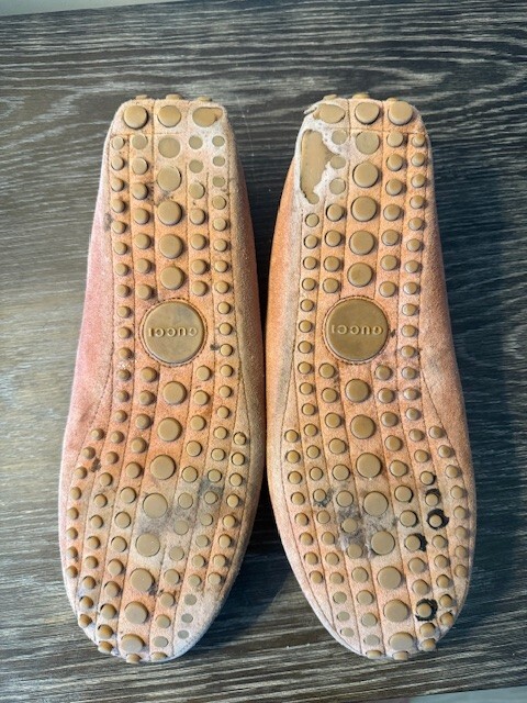 Men's Gucci Size US 12 Suede Pale Pink / Nude Driving Moccasins | eBay