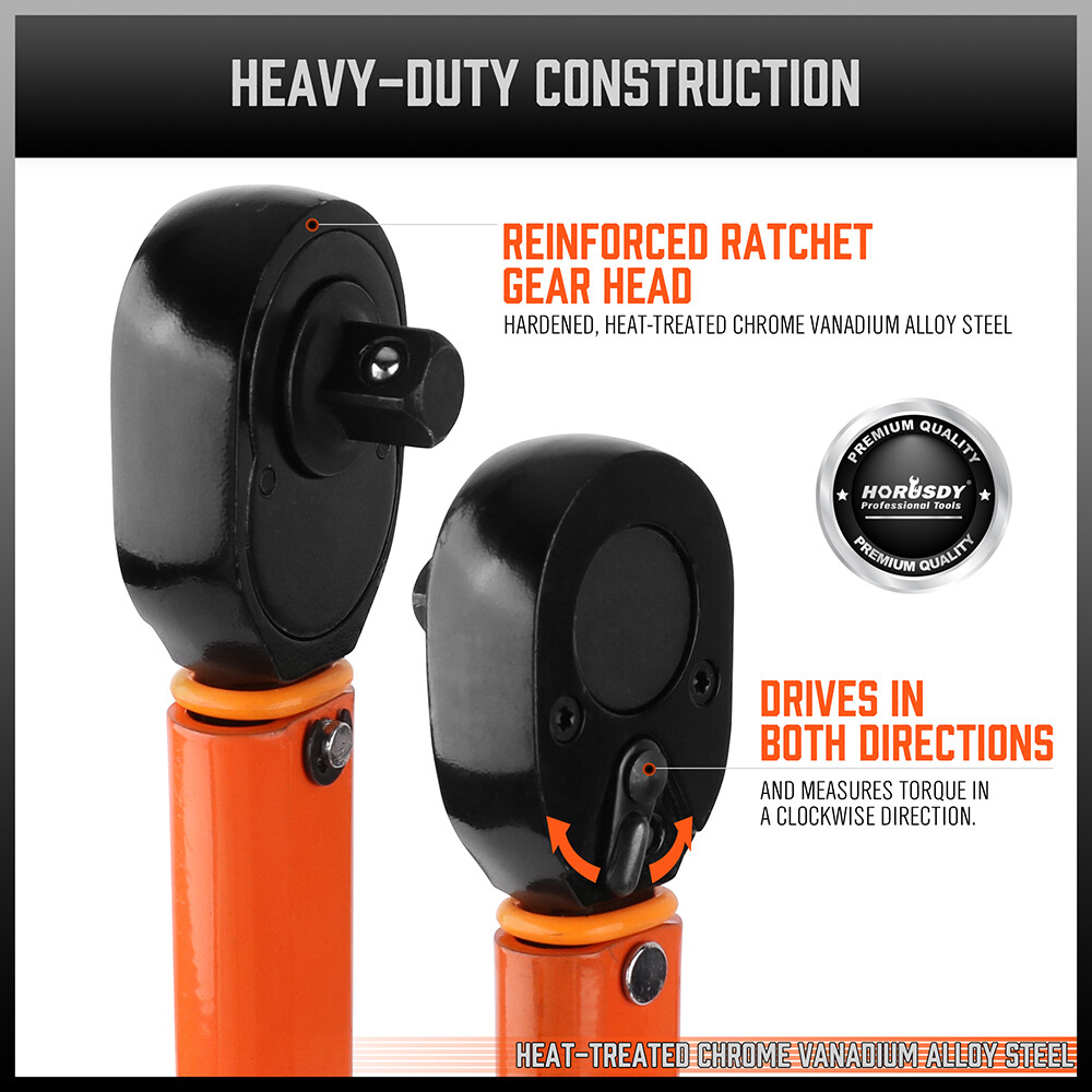 3/8" Torque Wrench Snap Socket Professional Drive Click Type Ratcheting ...