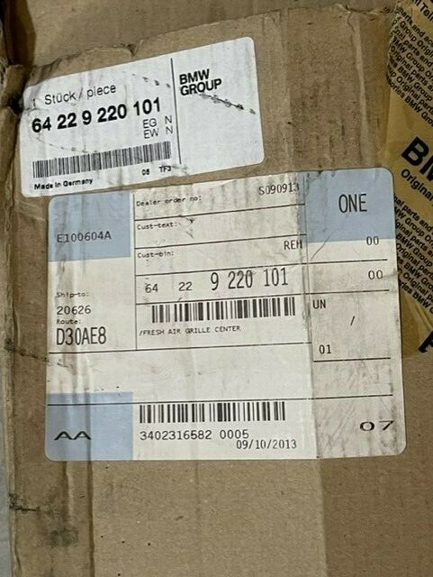 BMW 64229220101 Genuine OEM Factory Original Vent Grille for sale ...