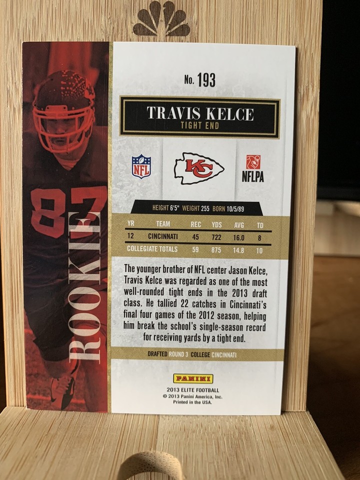 Travis Kelce 2013 elite turn of the century rc#193 67/199 MR TAYLOR ...