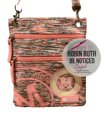 NWT Robin Ruth Be Noticed Monaco Pink Multicolors 2 Pocket Crossbody ...